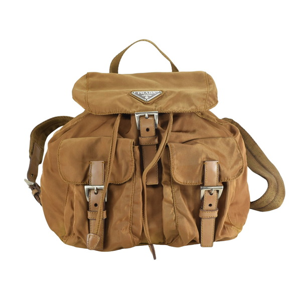 Prada | Bags | Prada Rucksack Backpack Backpack Nylon Khaki Green Logo ...